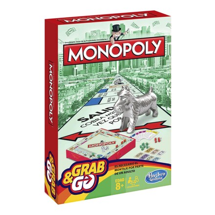 Juego Monopoly de viaje Grab&Go Hasbro Gaming · Monopoly · El Corte Inglés