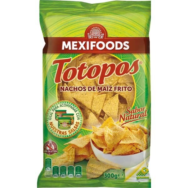Comprar Totopos nachos de maíz fritos sabor natural sin gluten bolsa 300 g · MEXIFOODS ...