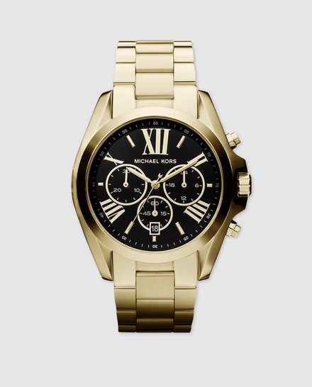 Reloj de mujer Michael Kors MK5739 Bradshaw cronógrafo de acero dorado ...