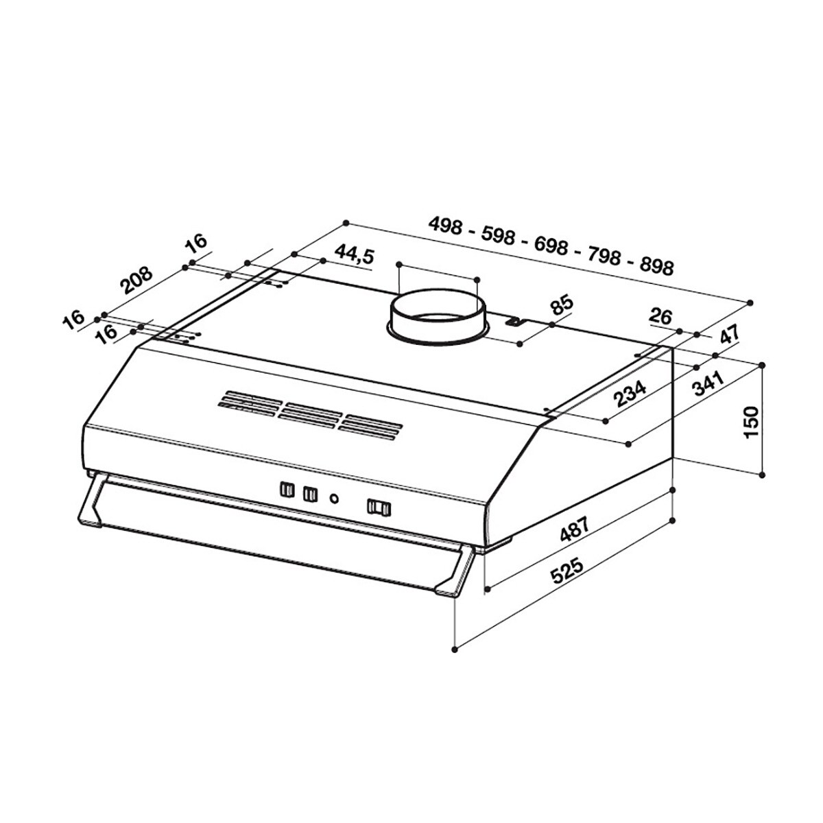 Campana Convencional Beko 3 Niveles De Potencia CFB 6432 X Beko campana-convencional-beko-3-niveles-de-potencia-cfb-6432-x-beko