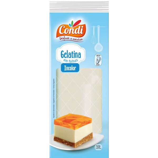 Folhas de Gelatina Incolor embalagem 7 g · Condi · Supermercado El ...