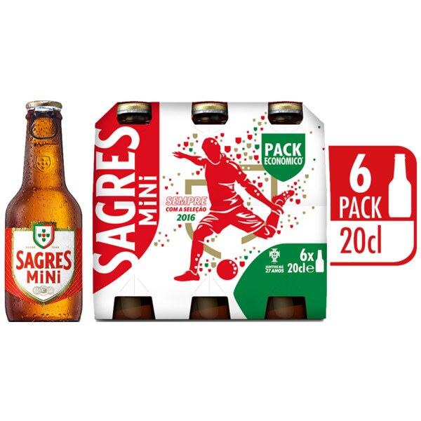 Comprar Cerveja Leve 6 Pague 5 garrafa 20 cl · Sagres Mini ...