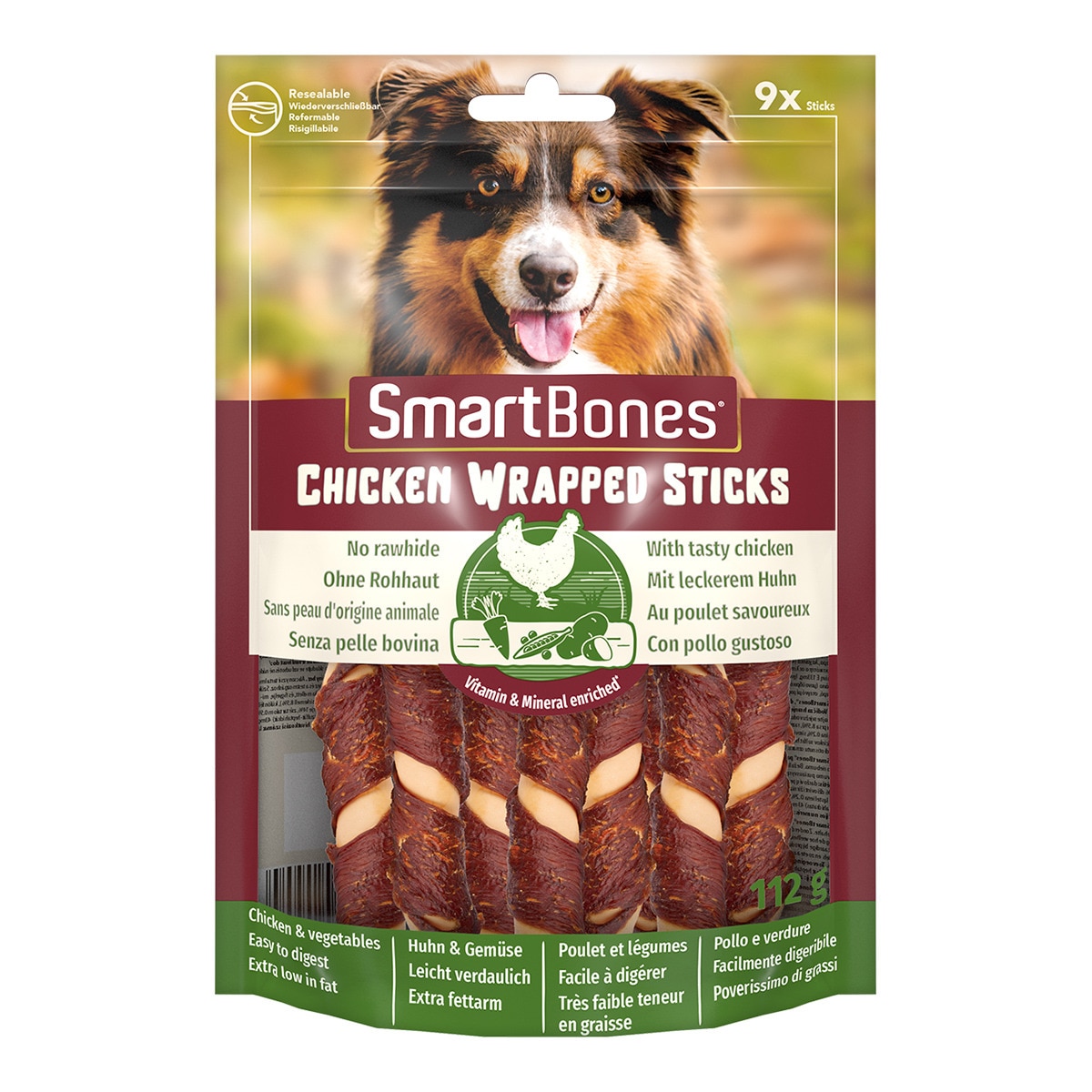 Snack para perros adultos minis SmartBones wrapped chews pollo 112 g ...