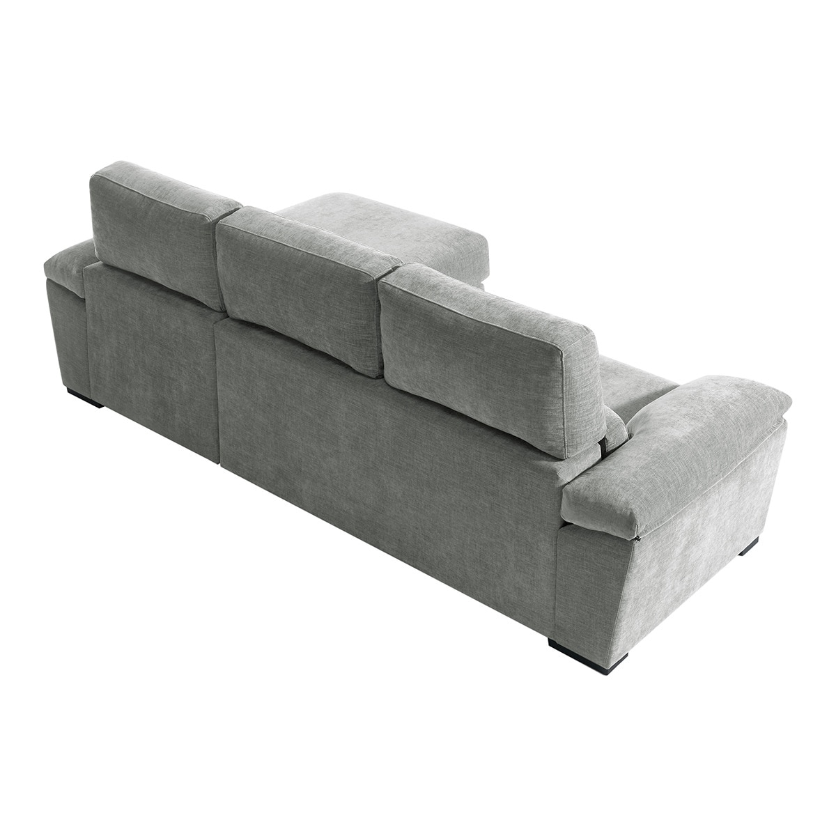 Sofá tapizado de 5 plazas con asientos deslizantes y chaiselongue ...