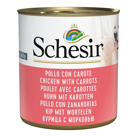 Comida húmeda para perros adultos Schesir gelatina pollo con zanahoria 285 g · Schesir · El ...