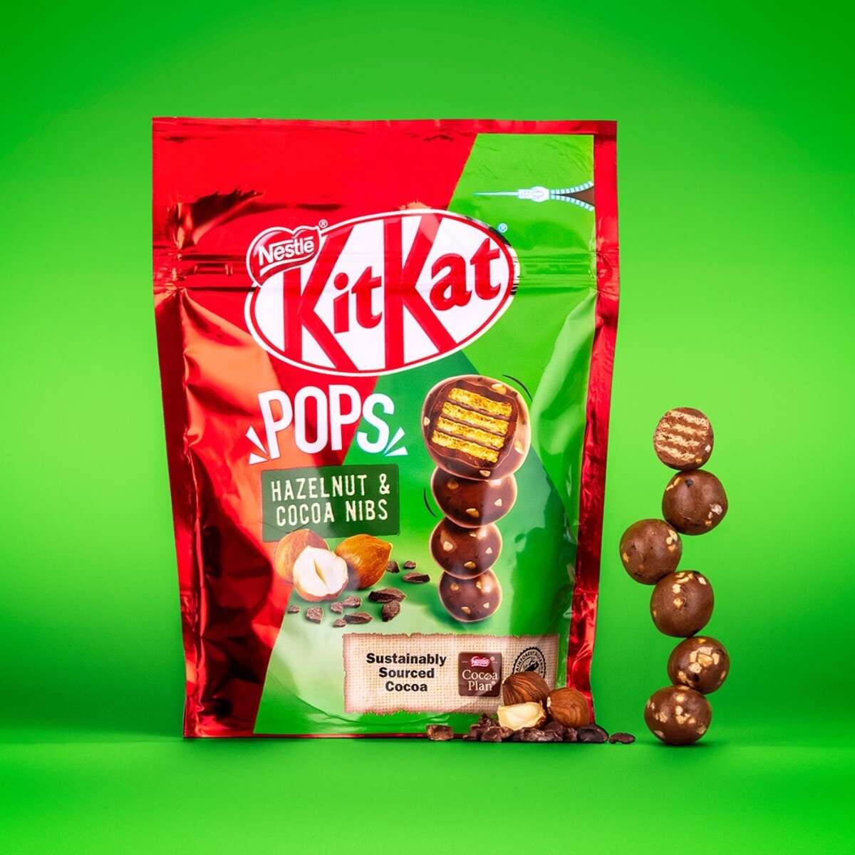 Pops Chocolate Leite e Avelãs embalagem 110 g · Nestlé Kit Kat ...
