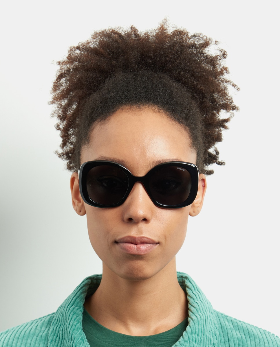 Gafas de sol de mujer oversize negras con lentes polarizadas · Polaroid ...