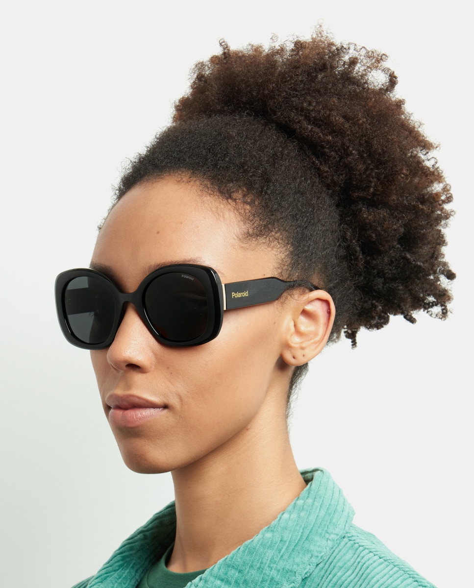 Gafas de sol de mujer oversize negras con lentes polarizadas · Polaroid ...