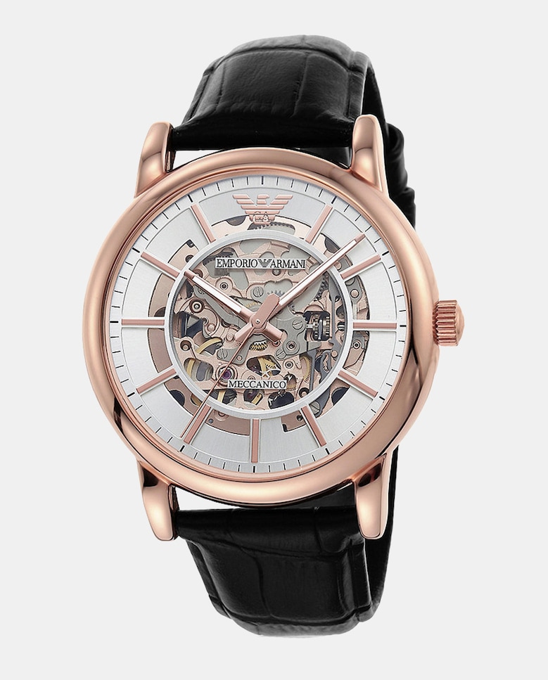 Reloj de hombre Sostenible AR60007 automático de piel negro · Emporio ...