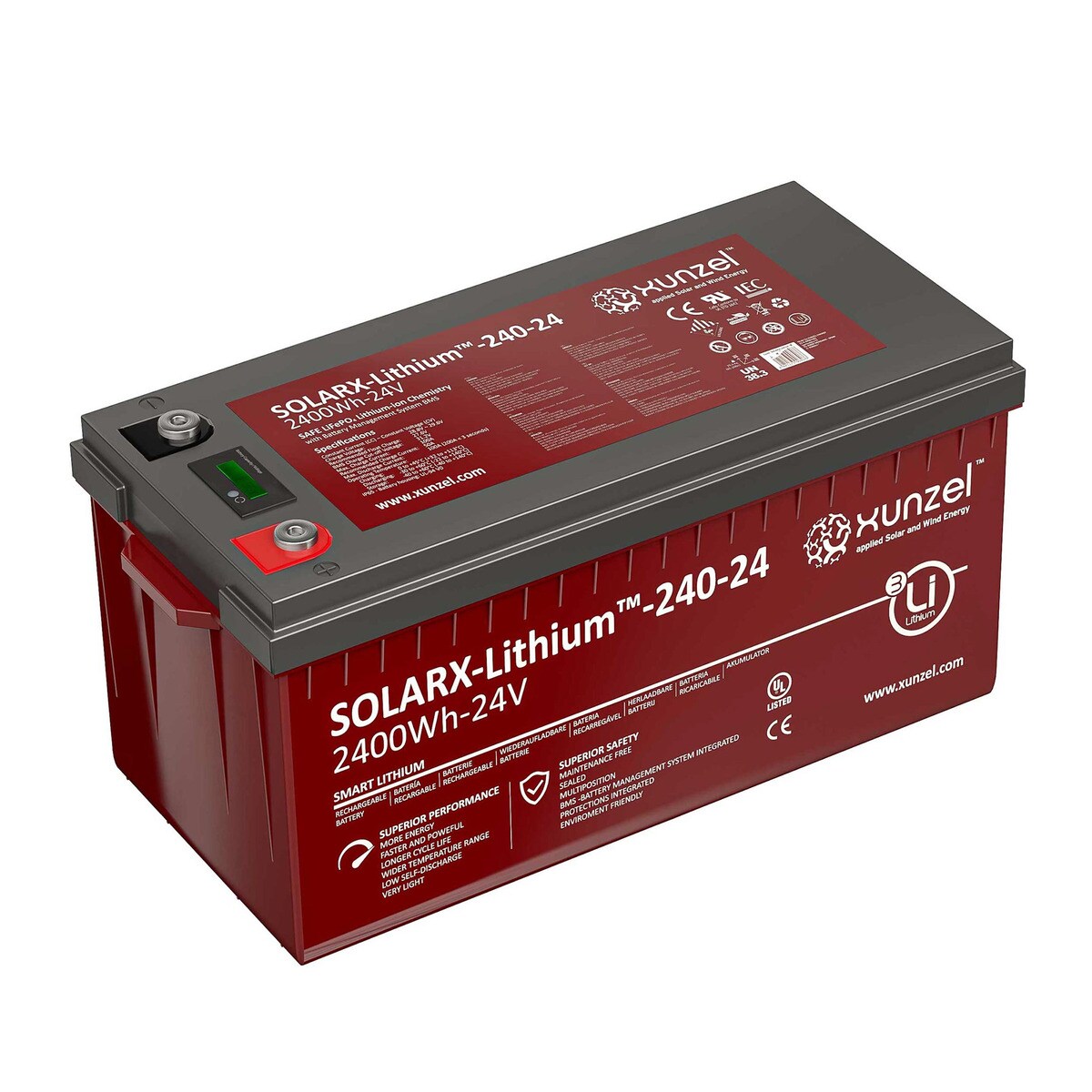 Batería Solar Litio SOLARX-Li-240 2400Wh 24V · Xunzel · El Corte Inglés