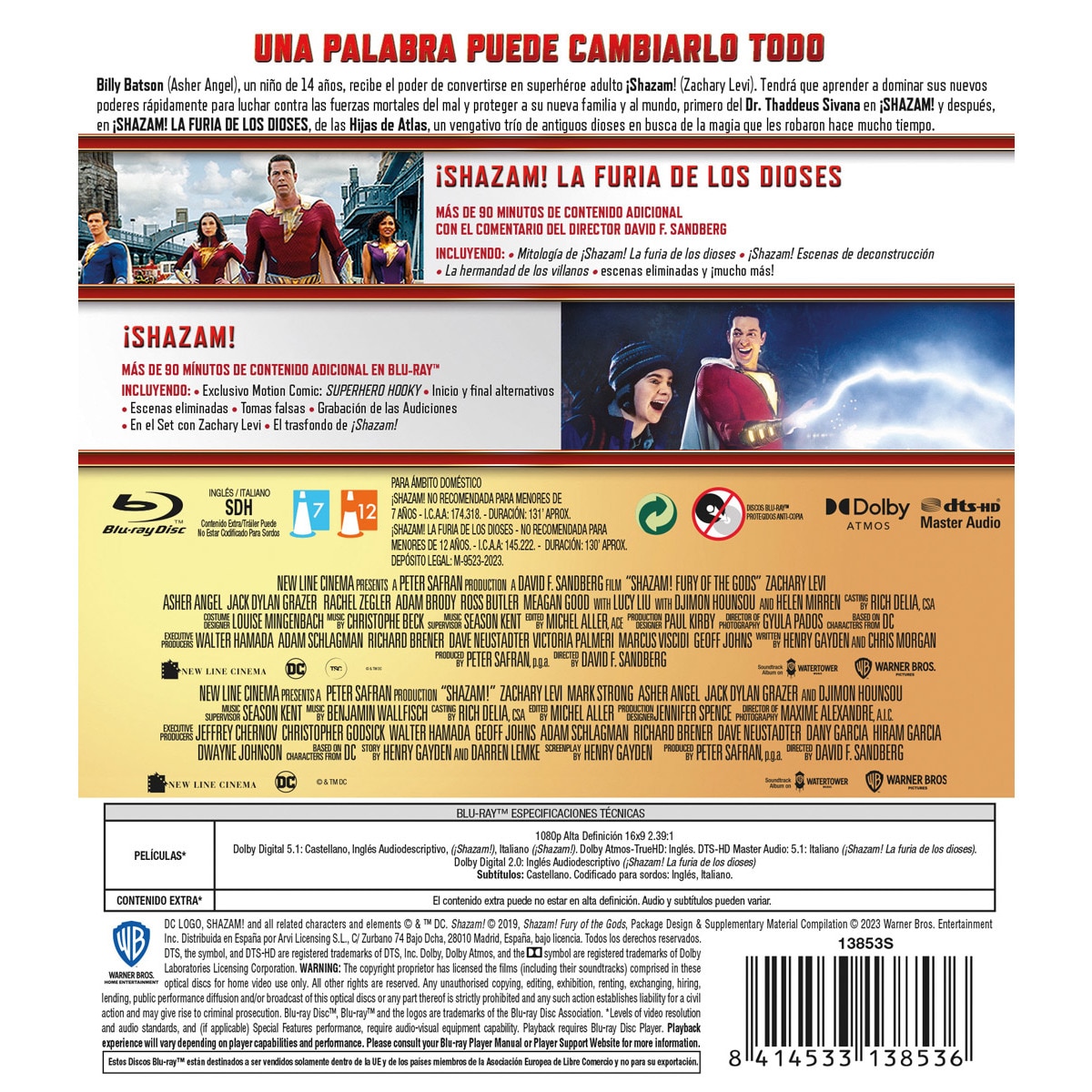 Pack ¡Shazam! 1-2 (Blu-Ray) · Warner · El Corte Inglés