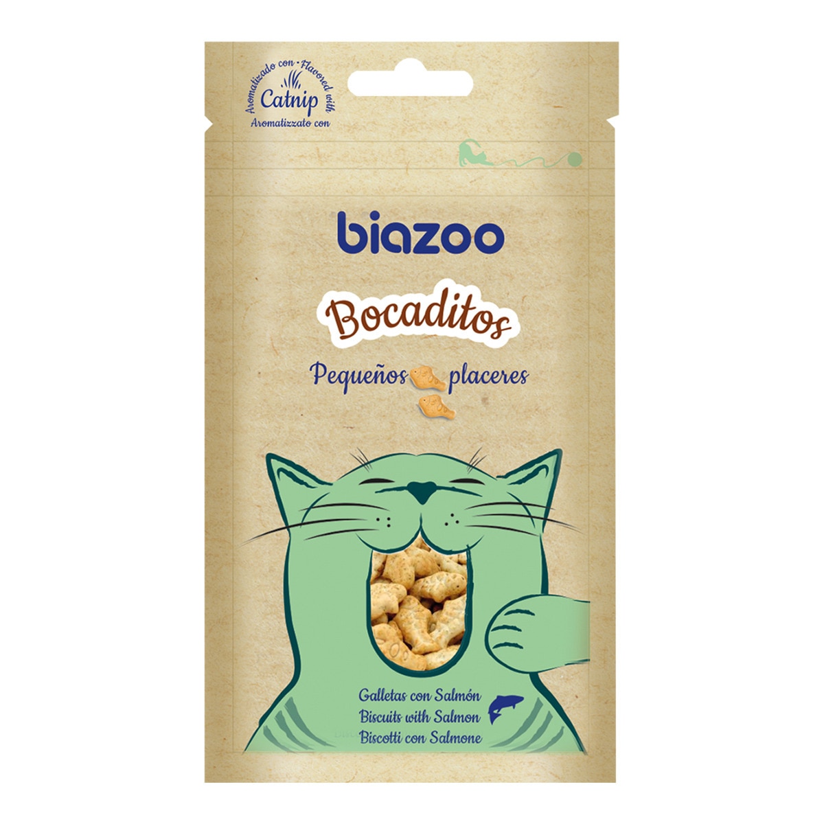 Snack para gatos adultos Biazoo bocaditos salmón 50 g · Biazoo · El ...