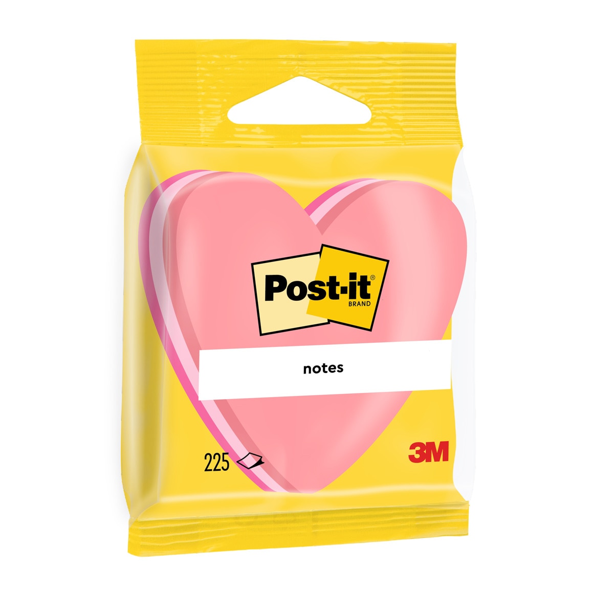 Notas adhesivas reposicionables corazón 70mm x 70mm Post-it rosa · Post ...