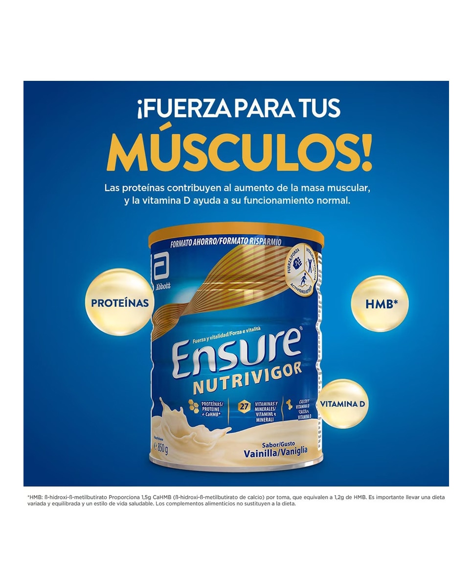 Complemento Nutricional Vainilla 850 g Nutrivigor Ensure · Ensure · El ...
