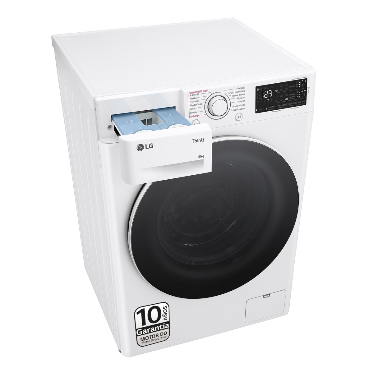Lavadora LG 10 kg / 1.400 rpm, Autodosificación, Inteligencia artificial - F4WR5510A0W · LG · El ...