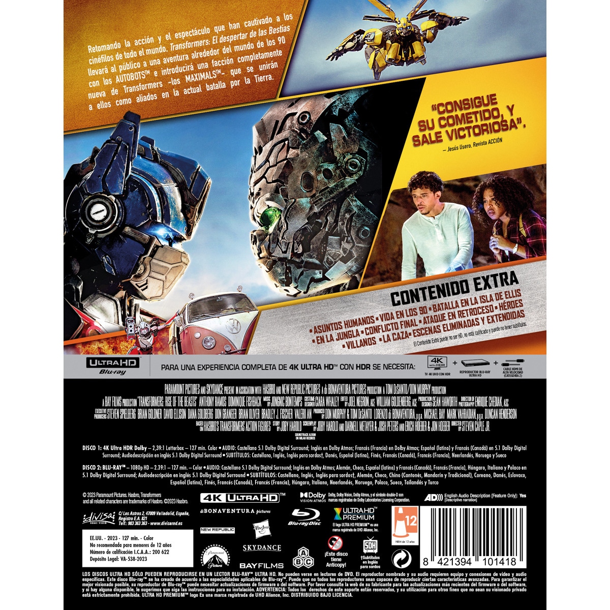Transformers: El despertar de las bestias (Edición Metálica 1) (4K Ultra HD + Blu-Ray) · DIVISA ...