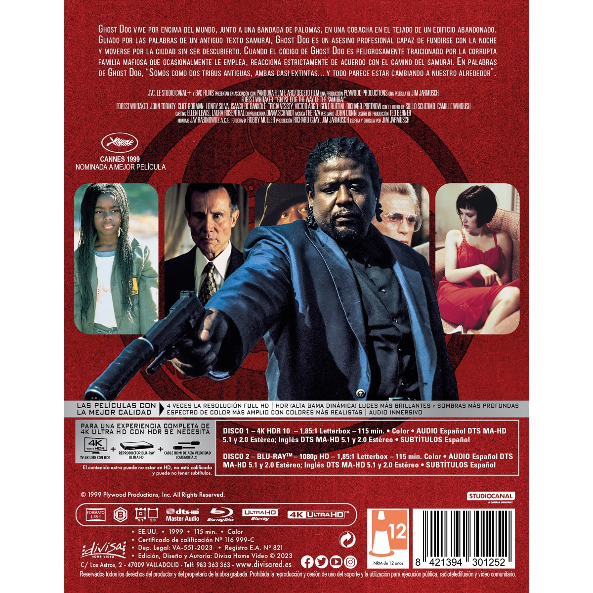 Ghost Dog: El camino del samurái (Edición Metálica) (4K Ultra HD + Blu-Ray) · DIVISA RED S.A ...