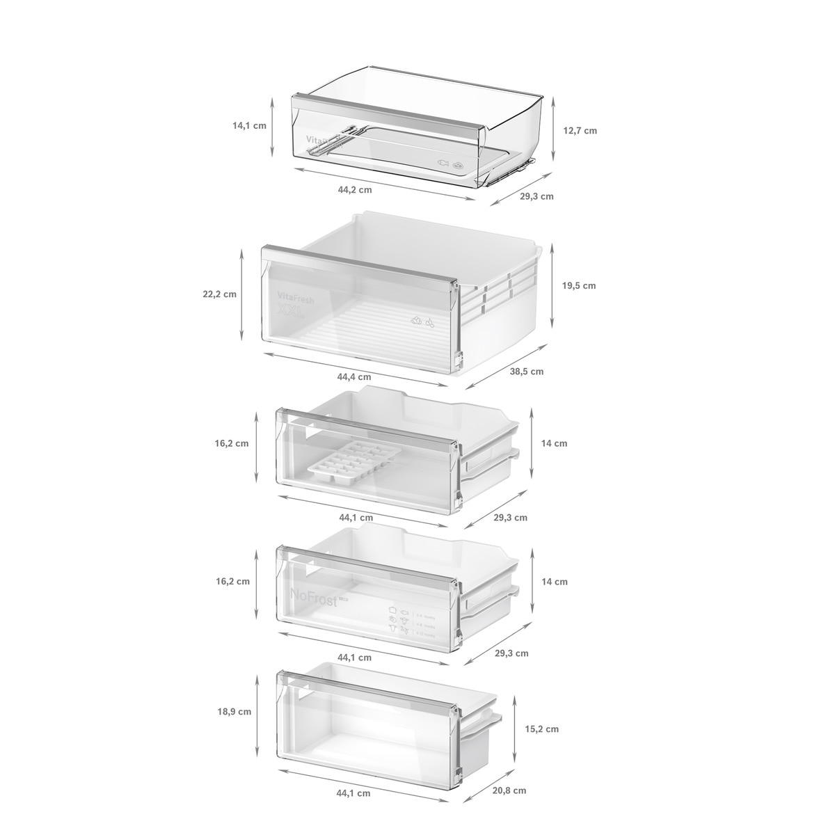 Frigorífico integrable combi Bosch VitaFresh XXL Serie 4 - KIN96VFD0 ...
