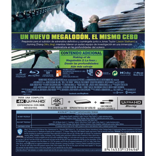 Megalodón 2: La fosa (4K Ultra HD + Blu-Ray) · Warner · El Corte Inglés