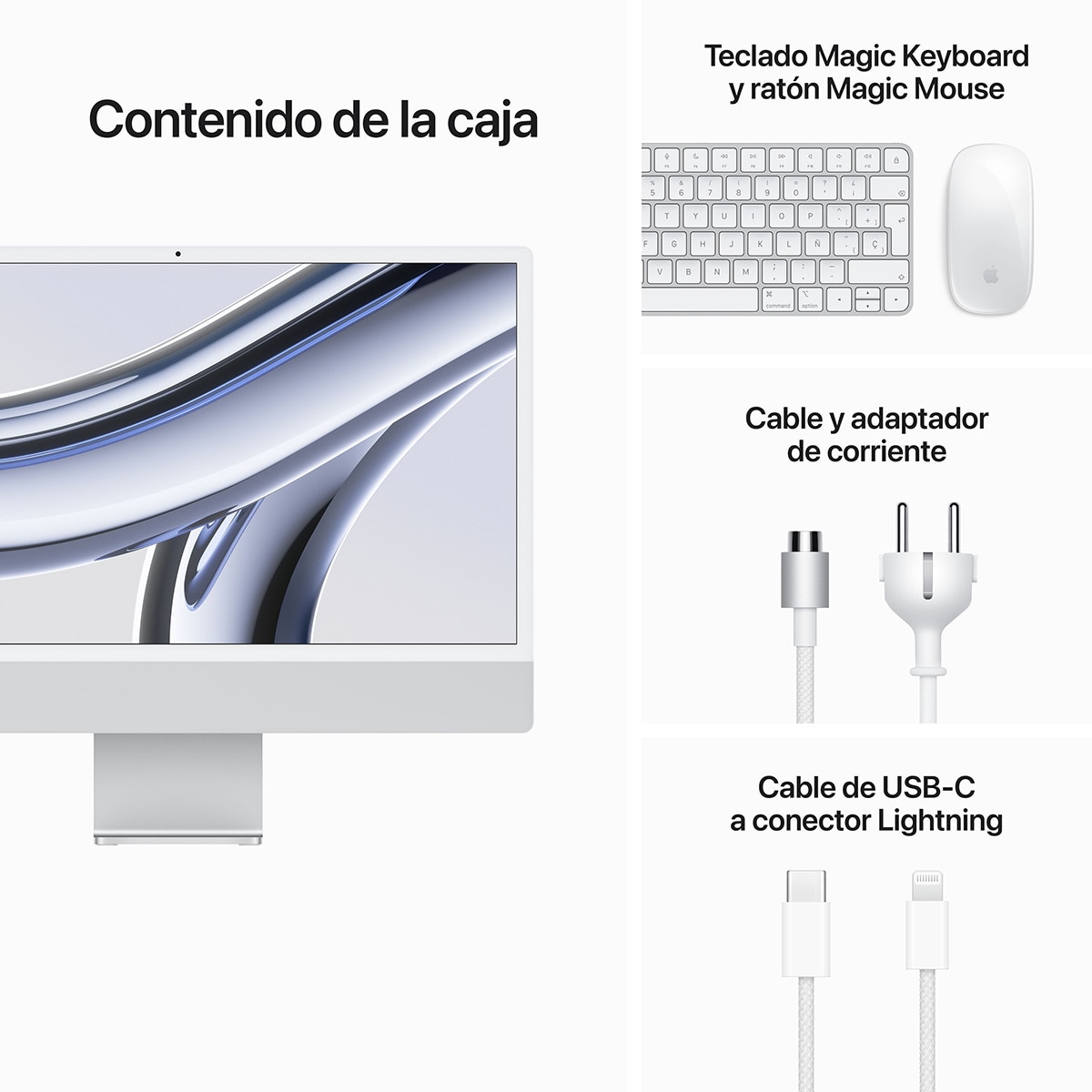 Apple iMac 24 (2023), M3, 8GB, 256GB SSD, GPU 7 Núcleos, Retina 4,5K 24 ...