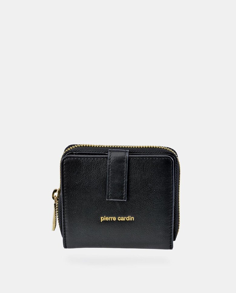 Cartera mini de piel lisa en negro · Pierre Cardin