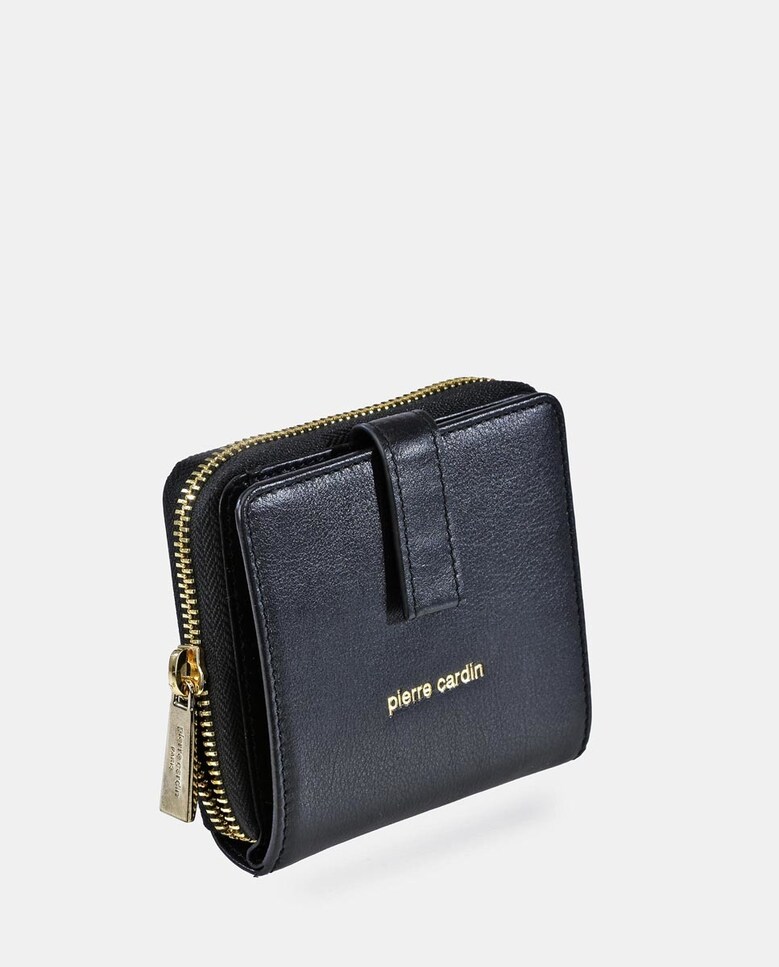 Cartera mini de piel lisa en negro · Pierre Cardin