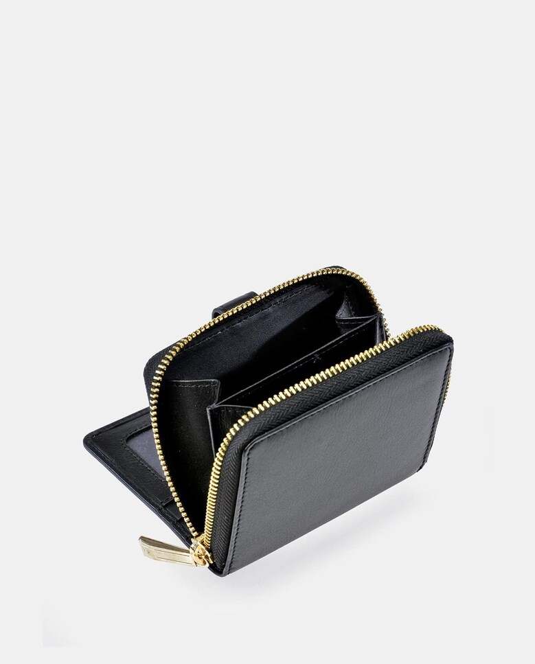 Cartera mini de piel lisa en negro · Pierre Cardin