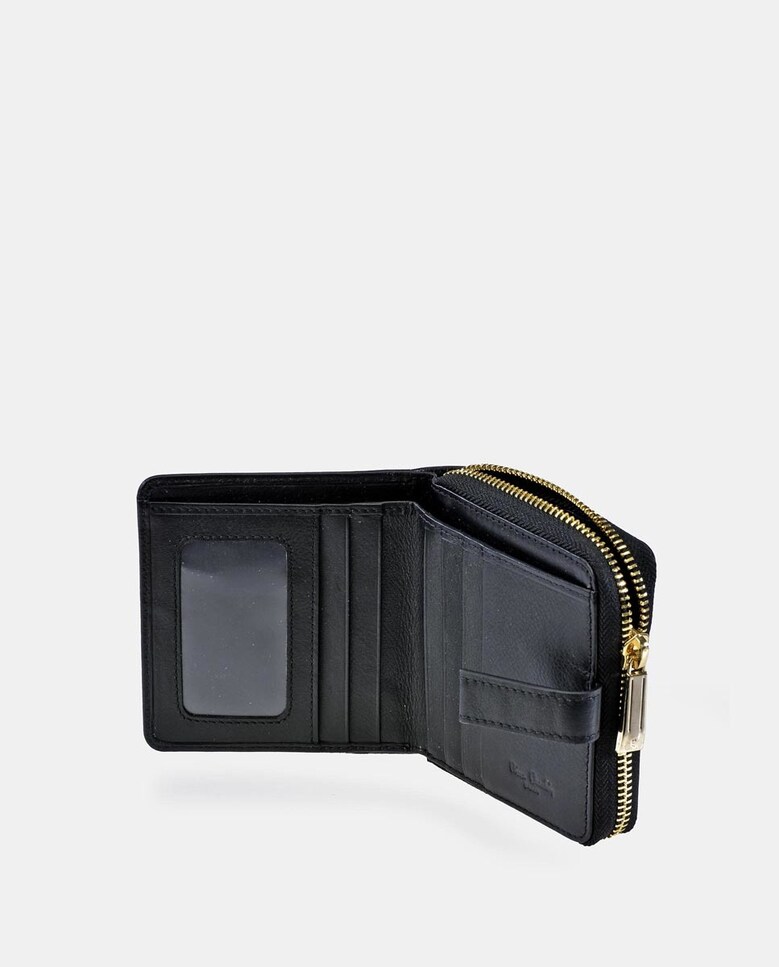 Cartera mini de piel lisa en negro · Pierre Cardin