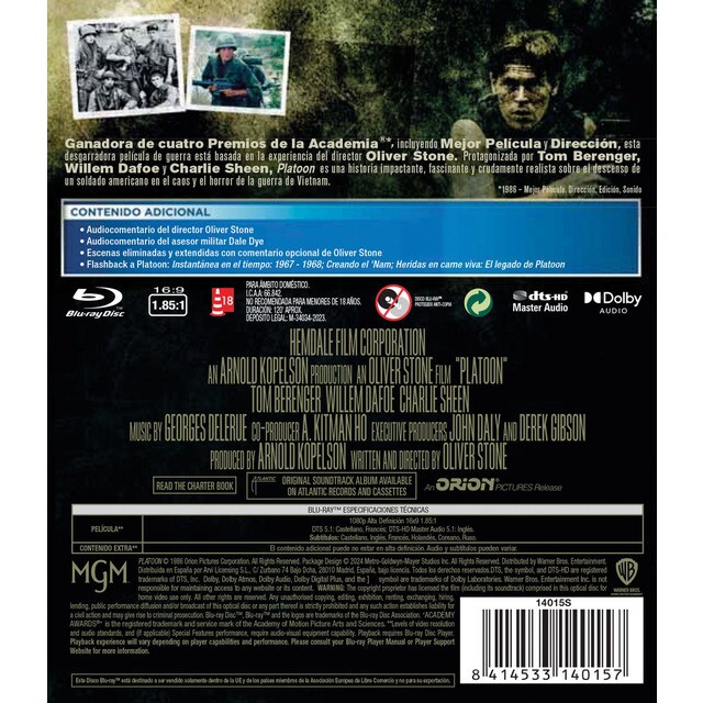 Platoon (Blu-Ray) · Warner · El Corte Inglés