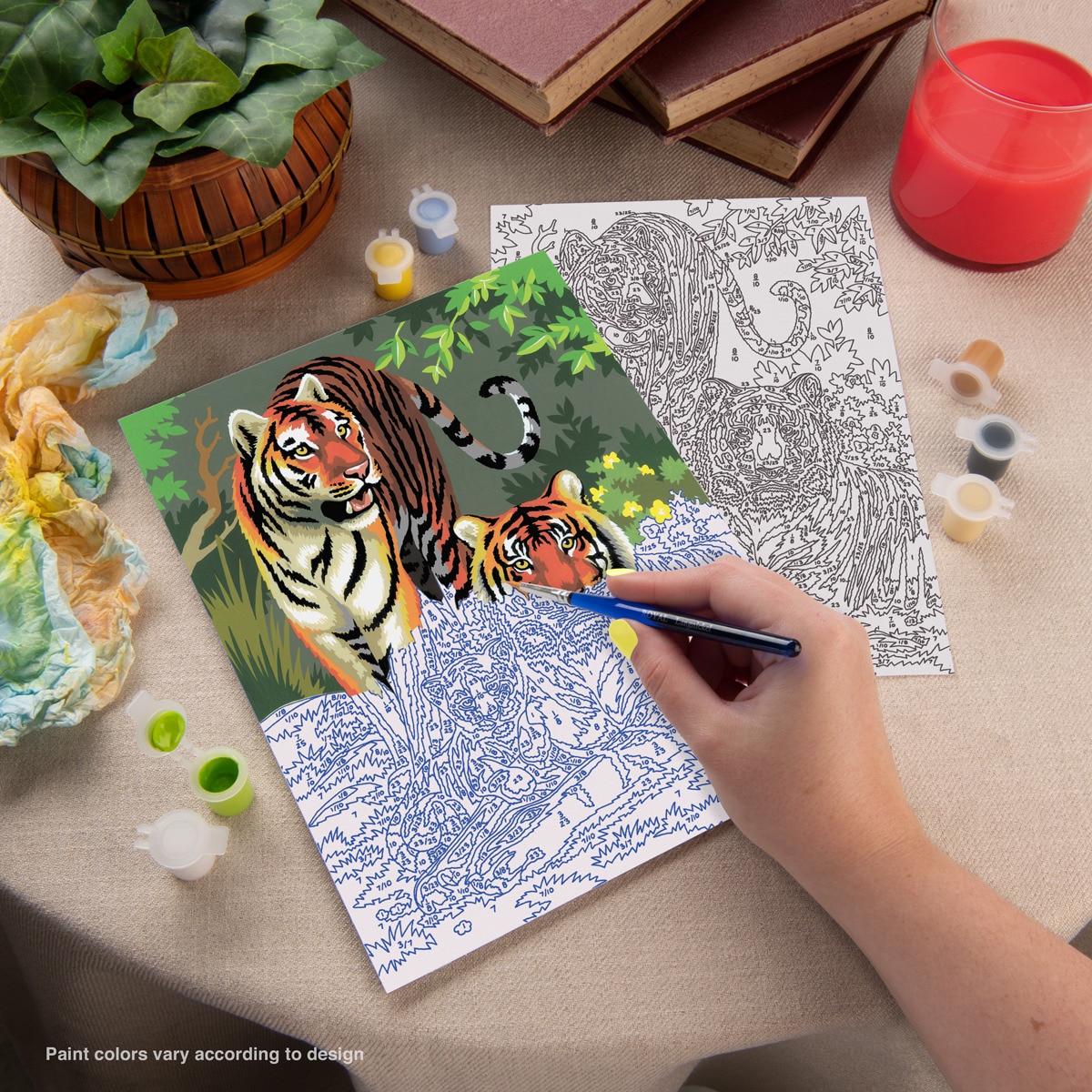 Lámina pintar por números infantil dibujo Tigres Royal & Langnickel ...