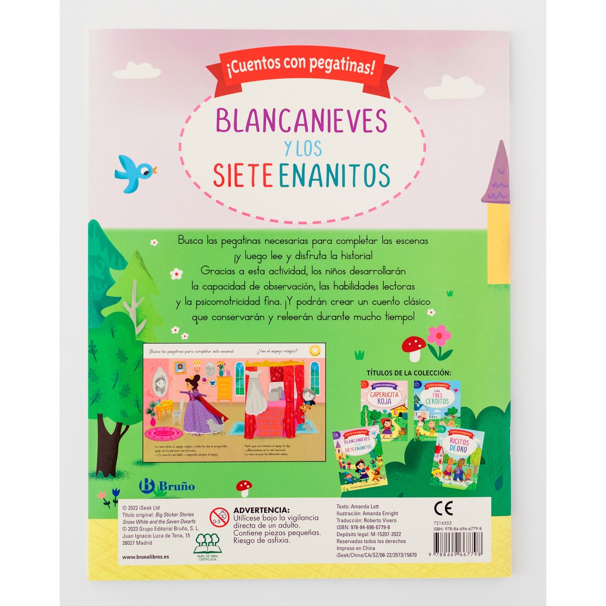 ¡Cuentos con pegatinas! Blancanieves y los siete enanitos (Tapa blanda) · BRUÑO · El Corte Inglés