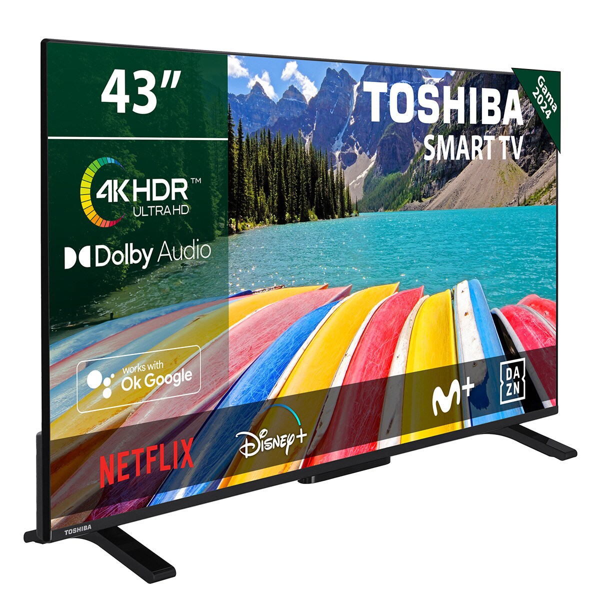 TV LED 108 cm (43") Toshiba 43UV2363DG, 4K UHD, HDR10 y Micro Dimming ...