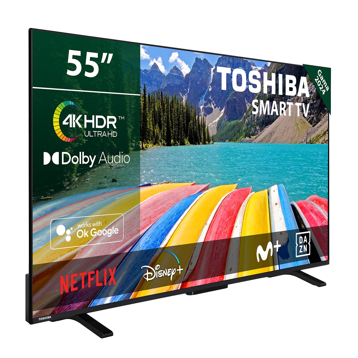 TV LED 139 cm (55") Toshiba 55UV2363DG, 4K UHD, HDR10 y Micro Dimming, Smart TV, Sonido Dolby ...