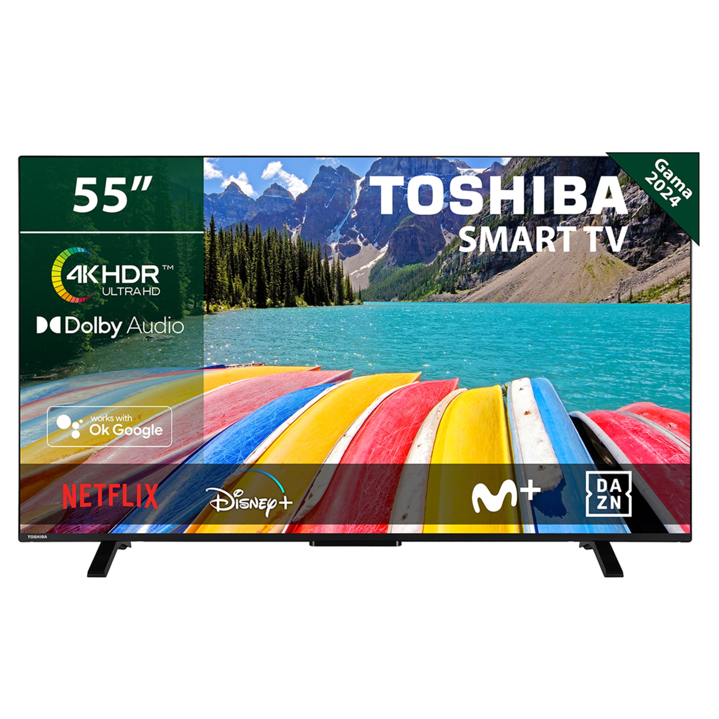 TV LED 139 cm (55") Toshiba 55UV2363DG, 4K UHD, HDR10 y Micro Dimming, Smart TV, Sonido Dolby ...