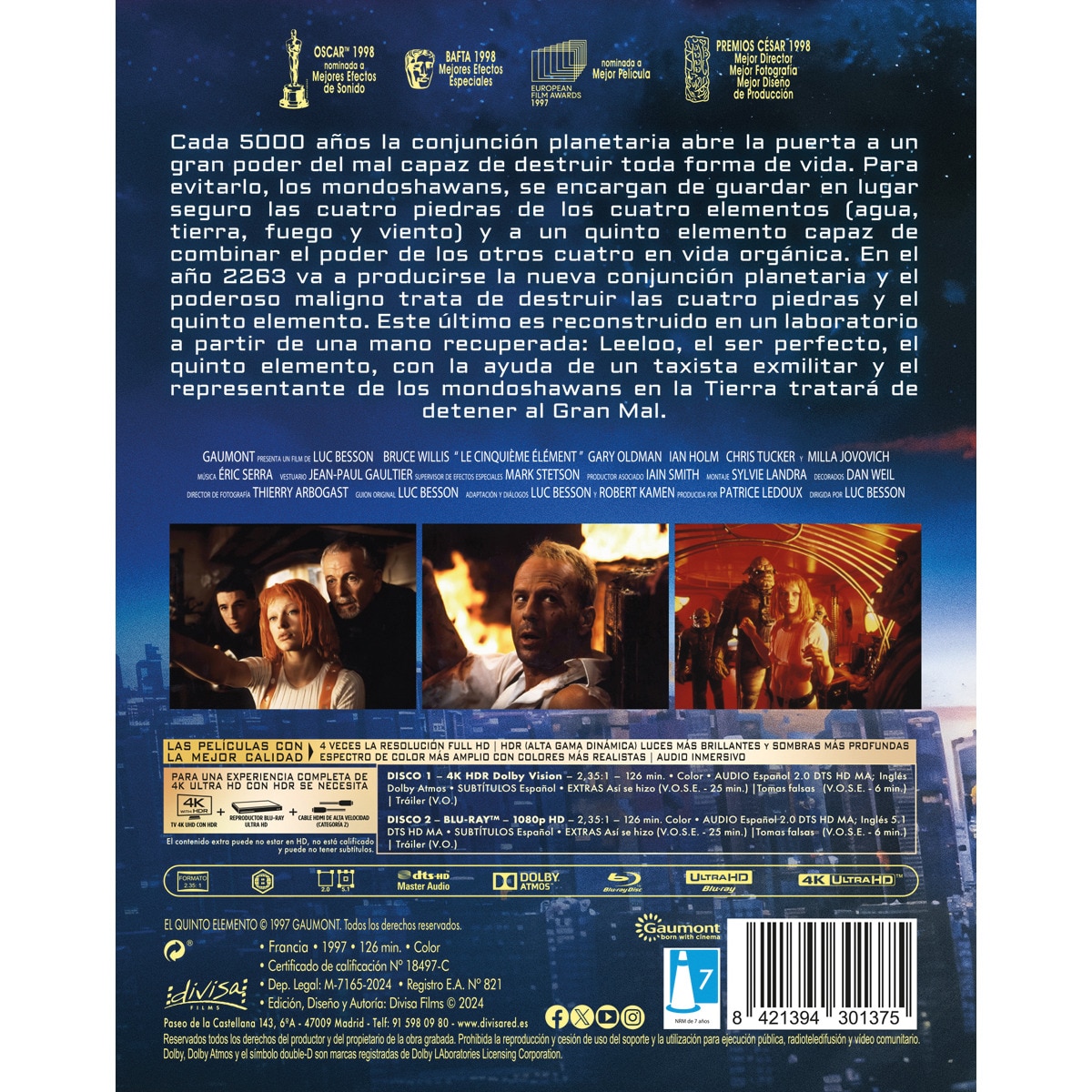 El quinto elemento (4K Ultra HD + Blu-Ray) · DIVISA RED S.A. · El Corte ...