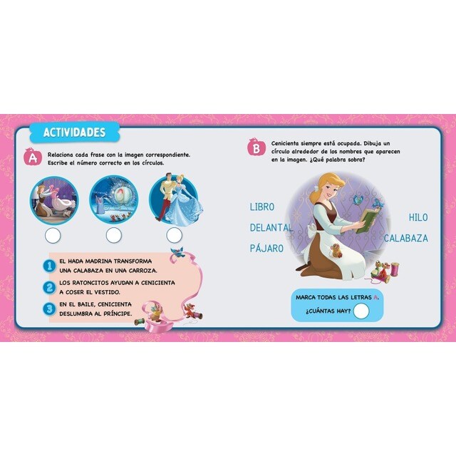 Princesas Disney. Leo con Disney (Nivel 1). Aprende las vocales: a, e ...