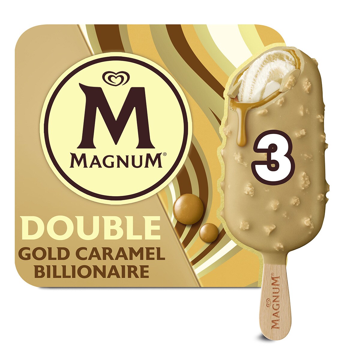 Double Gold Caramel Billionaire bombón helado sabor galleta y nuez ...