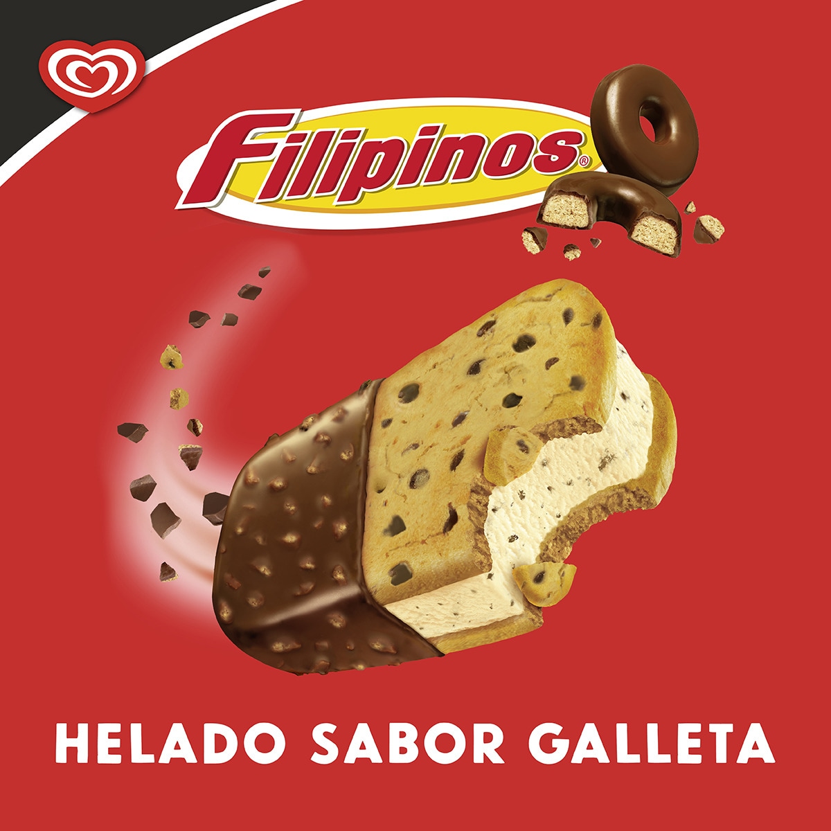 XXL Cookies Sandwich de helado sabor a galleta 4 unidades 520 ml ...