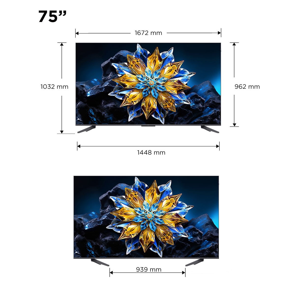 TV QLED 190,5 cm (75") TCL 75C655 PRO, 4K UHD, Smart TV by Google TV, Dolby Vision y Atmos ...