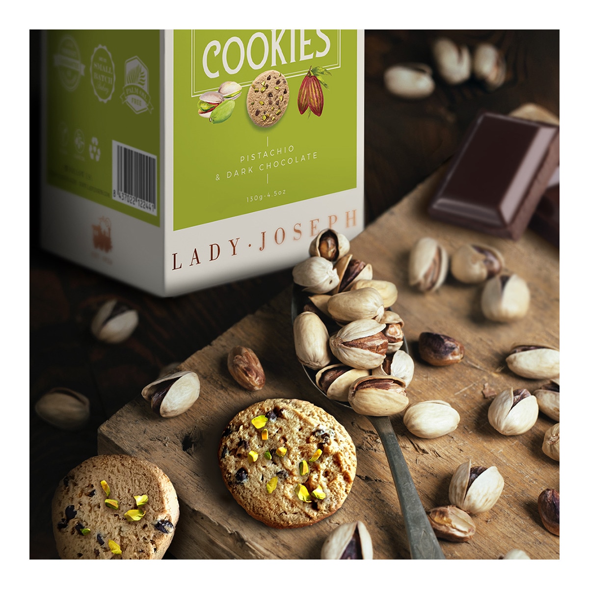 Galletas artesanas de pistacho con chocolate Lady Joseph · Lady Joseph ...