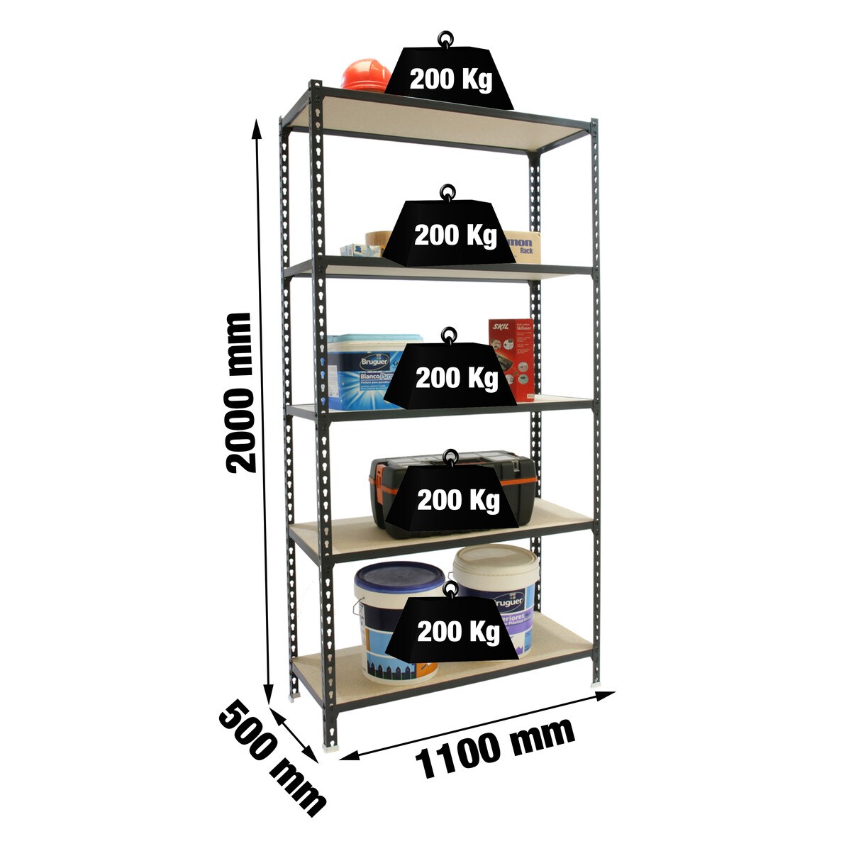 Estantería metálica Maderclick Superplus 5 Baldas 110x200x50 cm · SIMONRACK · El Corte Inglés