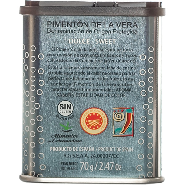 La Vera sweet smoked paprika PDO Pimentón de la Vera tin 70 g · LAS ...