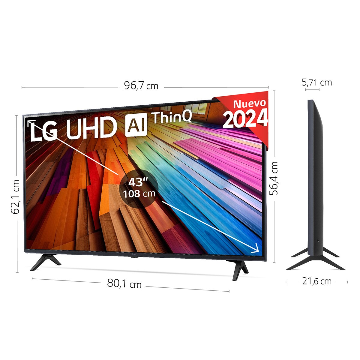 TV LED 108cm (43") LG 43UT80006LA UHD 4K con Smart TV WebOS24 · LG · El ...