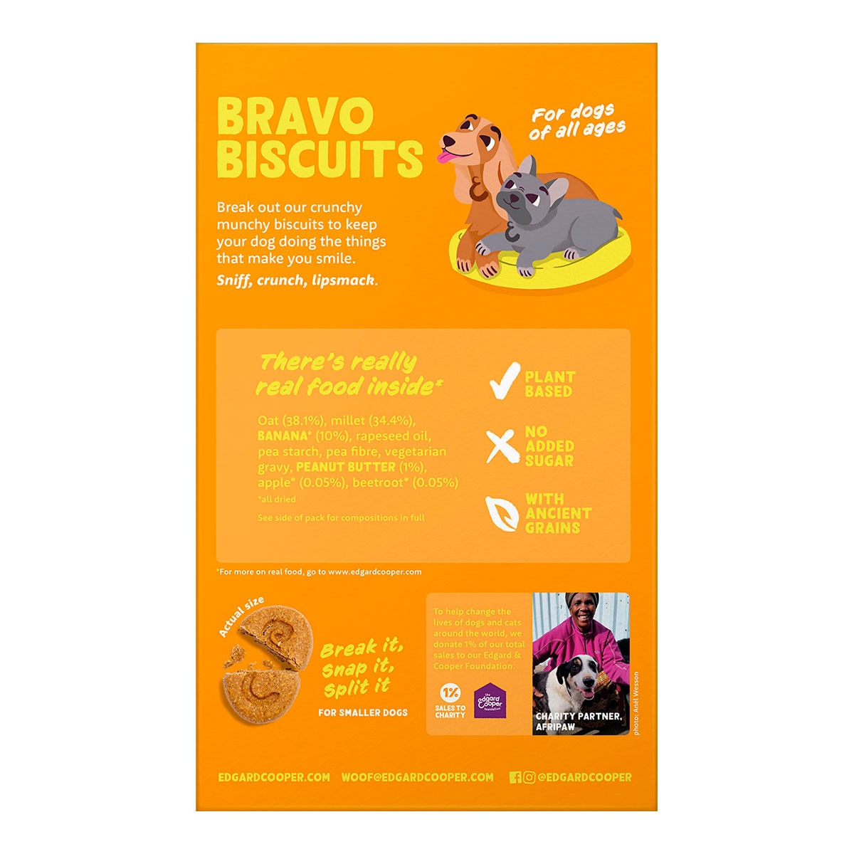 Snack para perros Edgard & Cooper galletas Bravo plátano y crema de ...