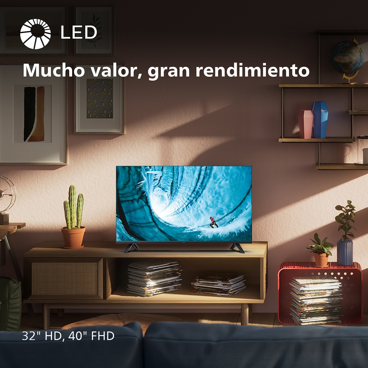 TV LED 80cm (32") Philips 32PHS6009 HD, Dolby Audio, Titan OS, Smart TV ...