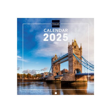 Calendario parede ano 2025 Imagens 180x180 mm London Finocam ...