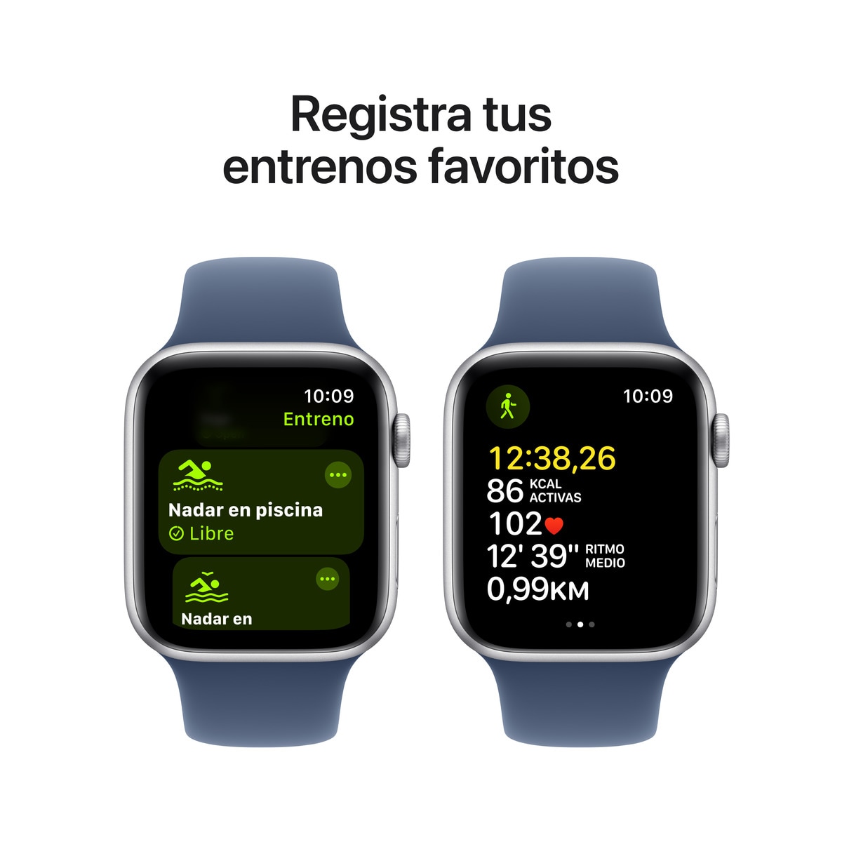Apple Watch SE GPS 44mm Aluminio Plata con correa Deportiva Azul Denim M/L · Apple · El Corte Inglés