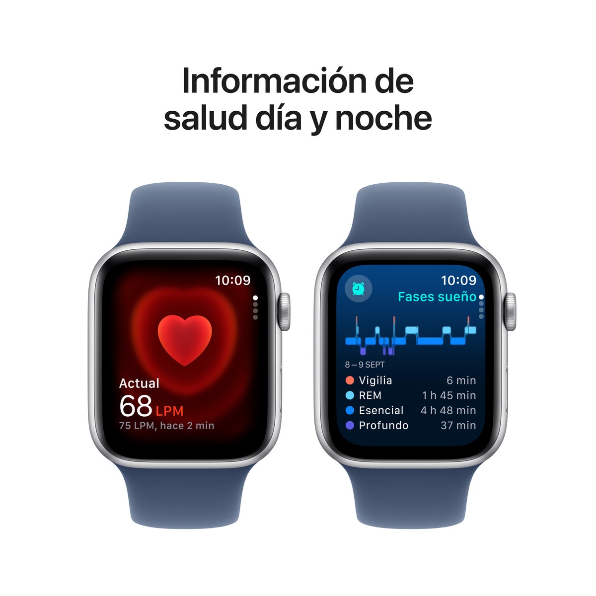 Apple Watch SE GPS 44mm Aluminio Plata con correa Deportiva Azul Denim M/L · Apple · El Corte Inglés