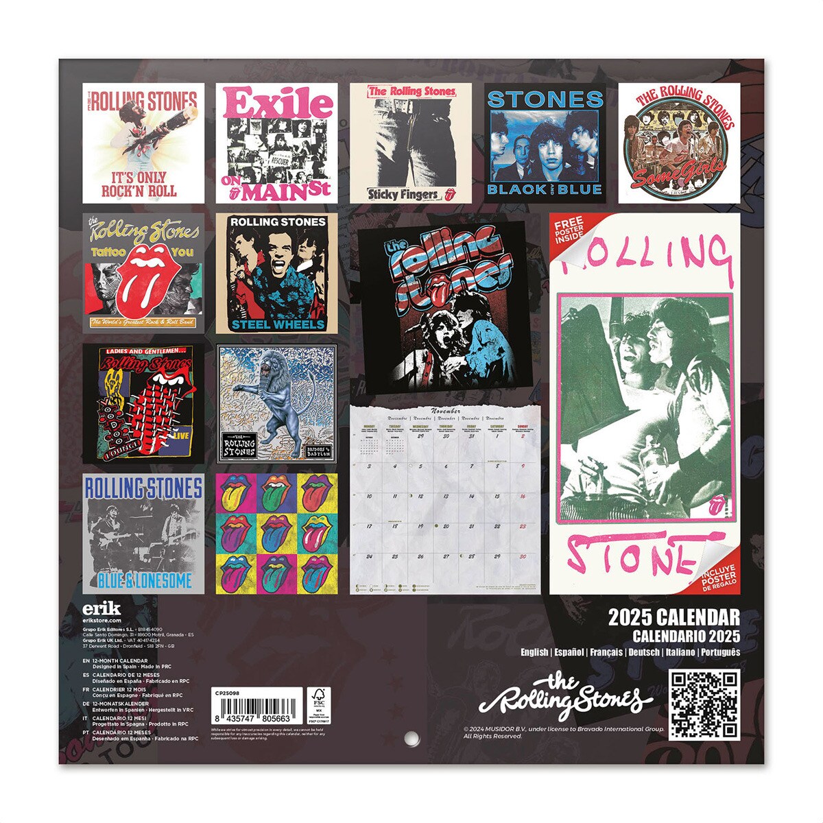 Calendario 2025 30x30 Rolling Stones Erik multicolor · Grupo Erik ...