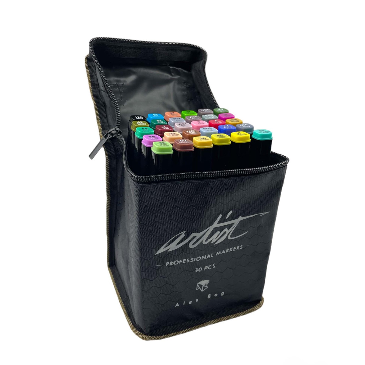 Bolsa canvas 30 rotuladores Professional Markers doble punta, biselada ...